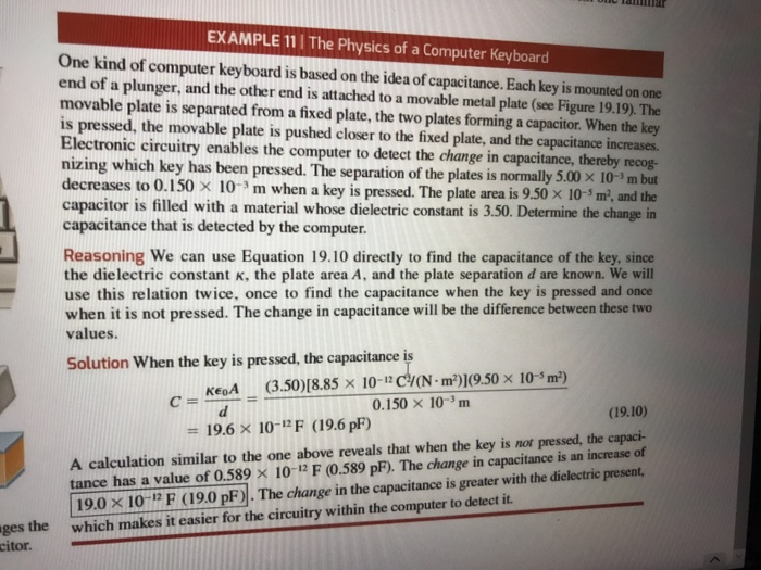 Solved EXAMPLE 11 1 The Physics of a Computer Keyboard One | Chegg.com