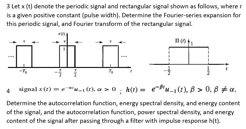 Solved 3 Let x (t) denote the periodic signal and | Chegg.com