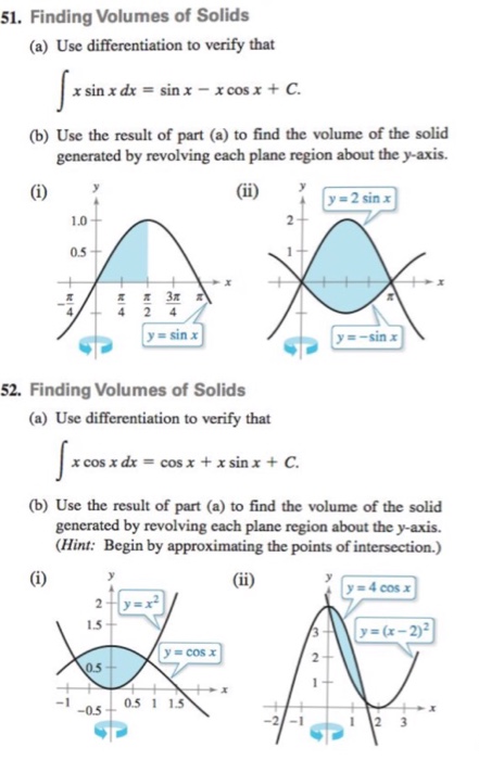 Solved 1. Finding Volumes of Solids (a) Use differentiation | Chegg.com