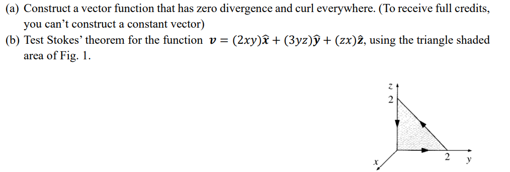 Solved (a) Construct a vector function that has zero | Chegg.com