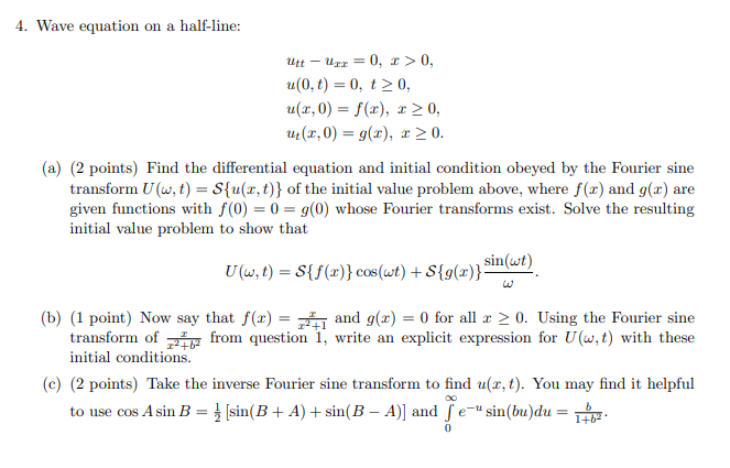 Solved 4. Wave equation on a half-line: | Chegg.com
