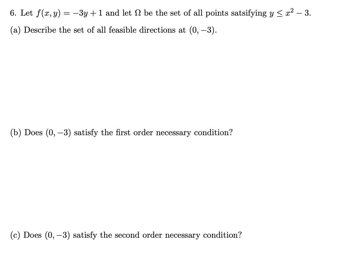 Solved 6. Let f(x, y) = -3y +1 and let 12 be the set of all | Chegg.com
