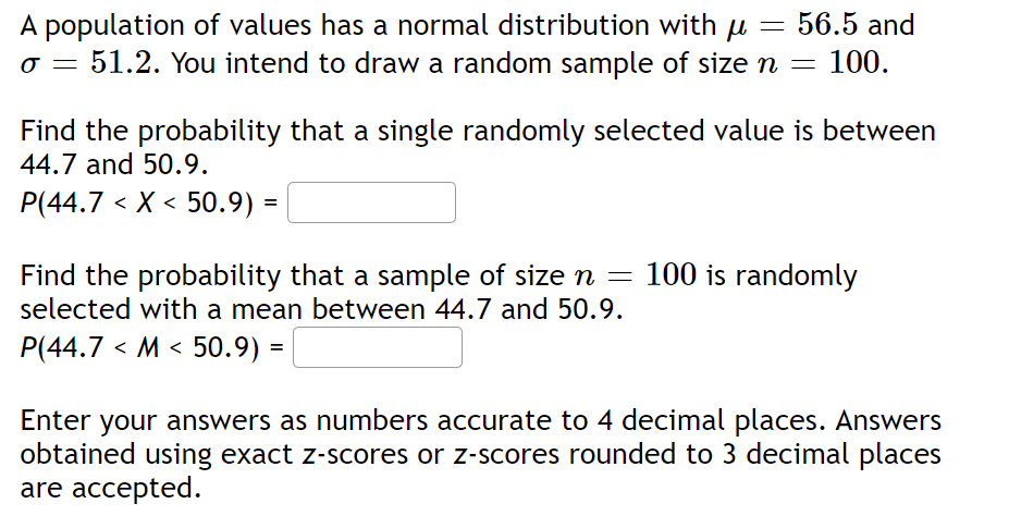 Solved A population of values has a normal distribution with | Chegg.com