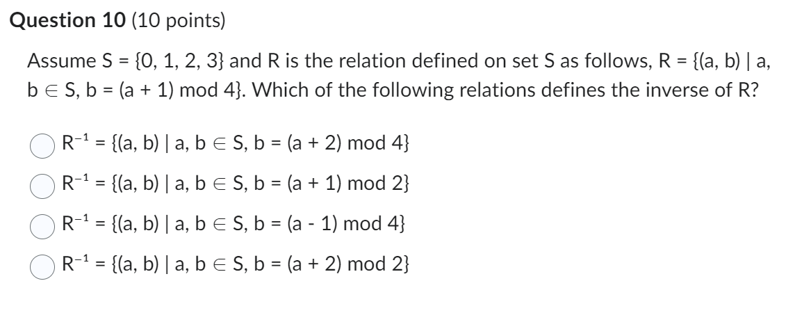 Solved Assume S={0,1,2,3} and R is the relation defined on | Chegg.com