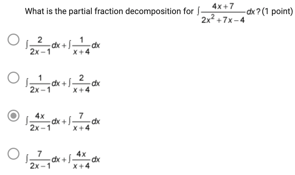 Solved What is the partial fraction decomposition for | Chegg.com