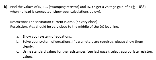 Solved 1- Common-Emitter Amplifier circuit: Using a standard | Chegg.com
