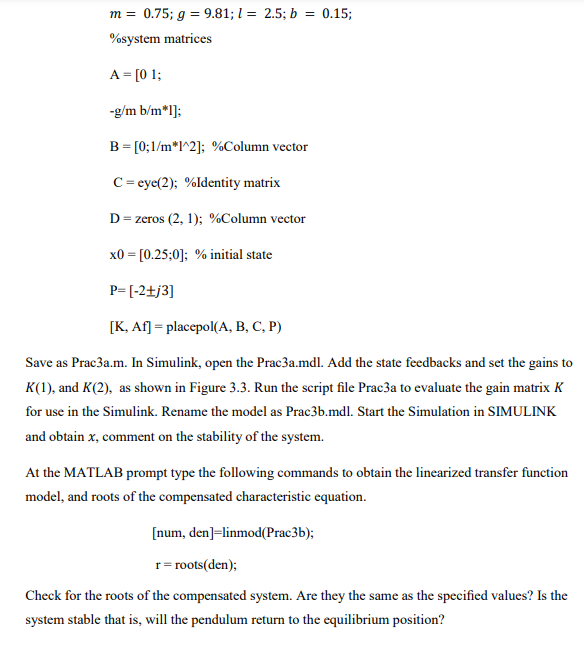 Solved a) The parameters of the simple pendulum are | Chegg.com