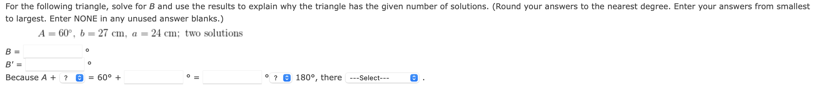 Solved First drop down selection is B, B' Second drop down | Chegg.com