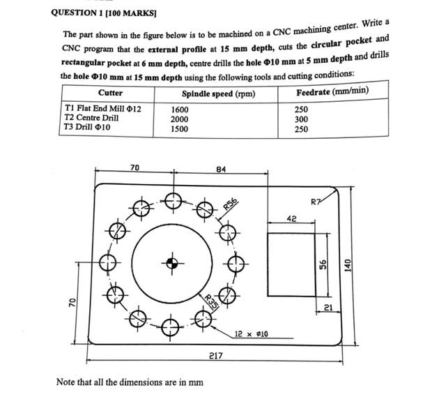 Solved QUESTION 1 [100 MARKS] The part shown in the figure | Chegg.com