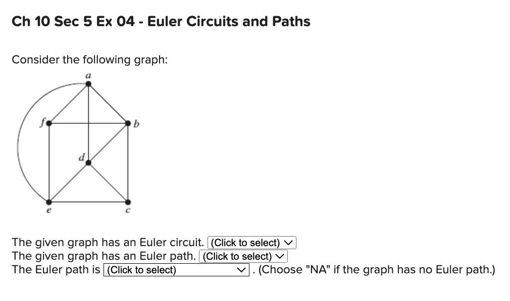 Solved Ch 10 Sec 5 Ex 04 - Euler Circuits and Paths Consider | Chegg.com