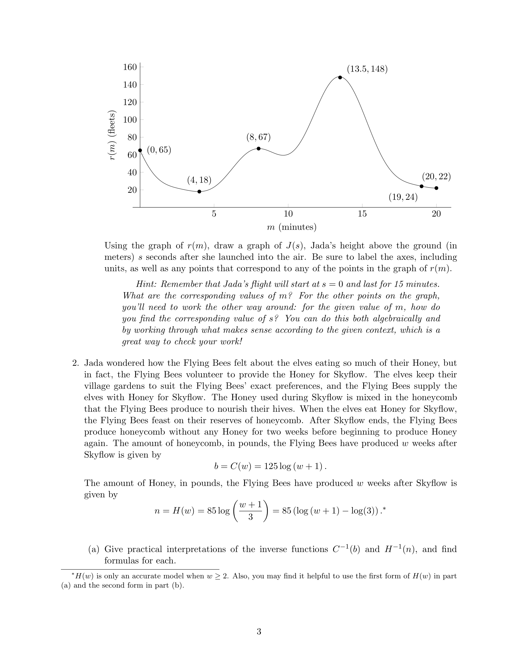 Using the graph of r(m), draw a graph of J(s), Jada's | Chegg.com