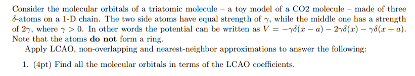 Consider the molecular orbitals of a triatomic | Chegg.com