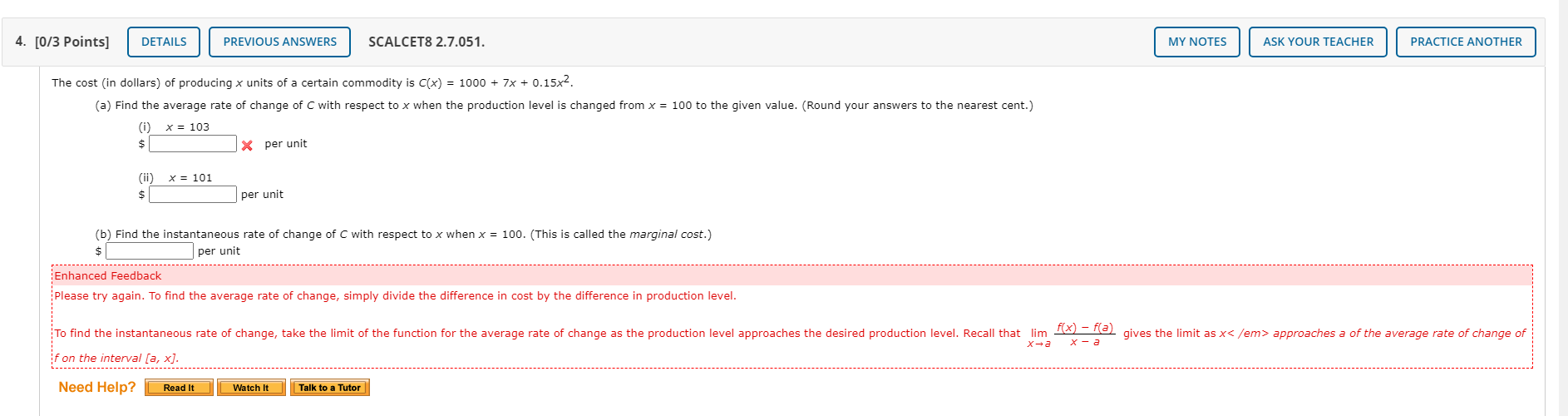 Solved 4. [0/3 Points] DETAILS PREVIOUS ANSWERS SCALCET8 | Chegg.com