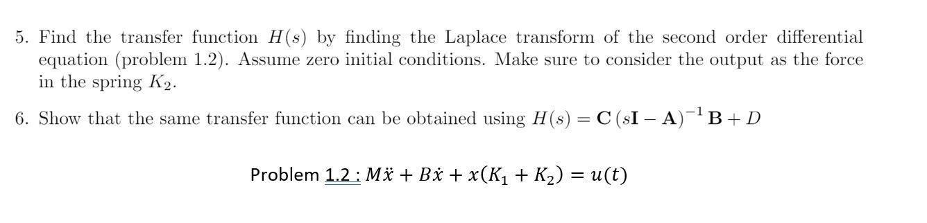 Solved 5. Find the transfer function H(s) by finding the | Chegg.com