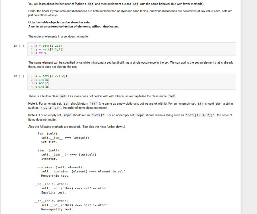 Solved class Set: def __init__(self, iterable=[]): # A | Chegg.com