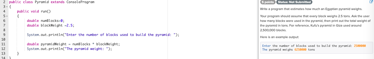 Solved 2 public class Pyramid extends Console Program 3- { 4 | Chegg.com