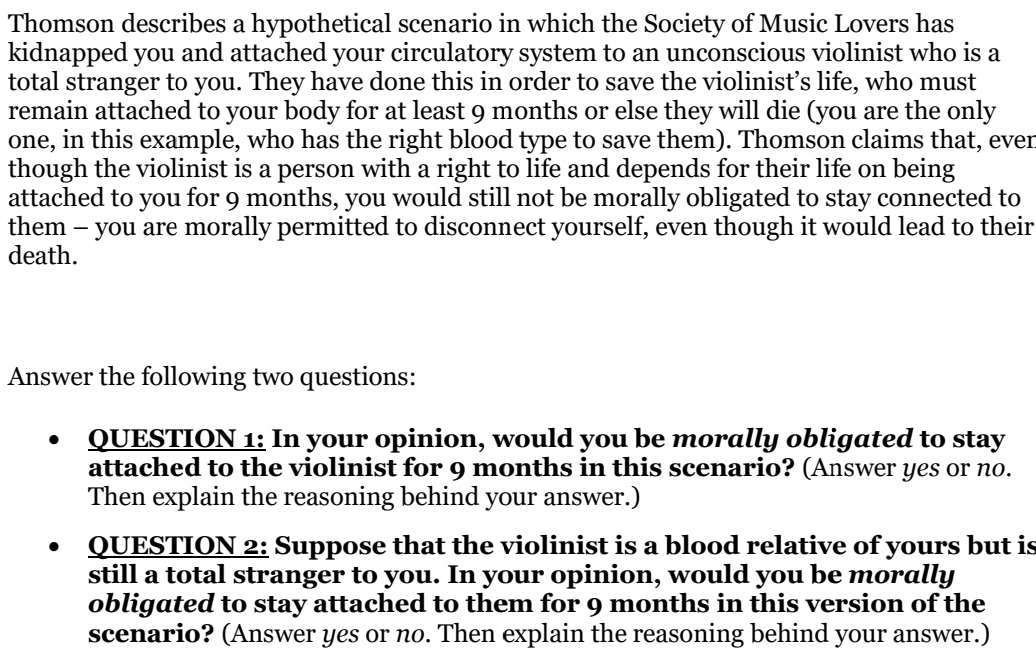 Solved Thomson describes a hypothetical scenario in which | Chegg.com