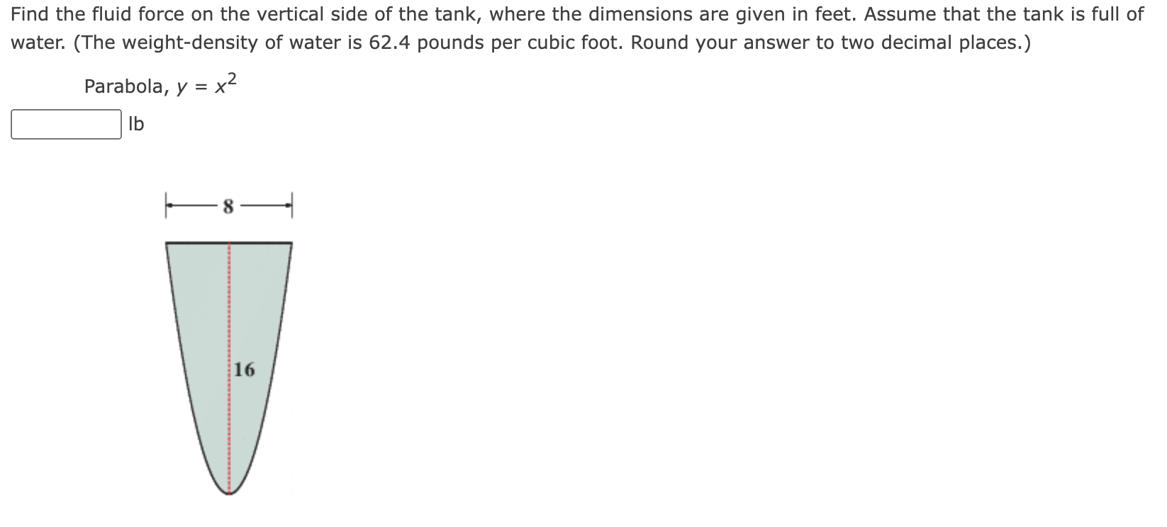 Solved Find the fluid force on the vertical side of the | Chegg.com