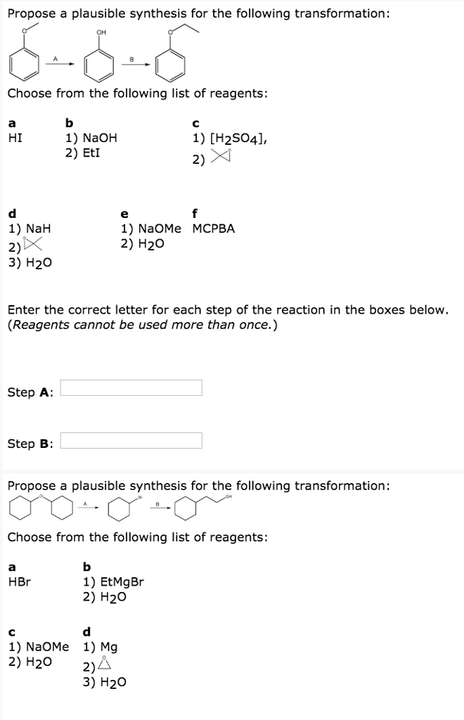 Solved Question 5 Propose a plausible synthesis for the | Chegg.com