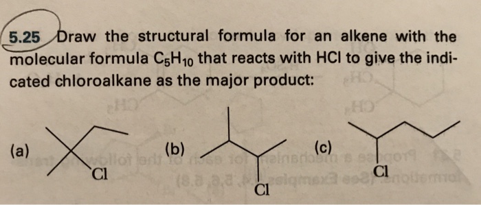 Solved Draw the structural formula for an alkene with the | Chegg.com