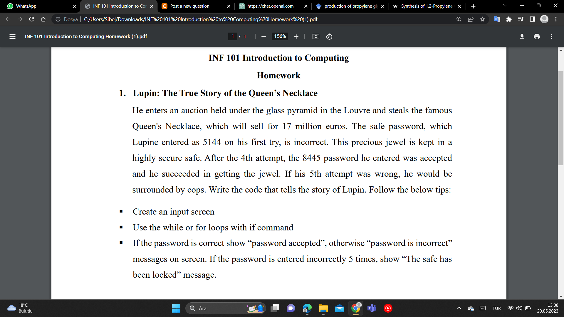 Solved Homework 1. Lupin: The True Story of the Queen's | Chegg.com