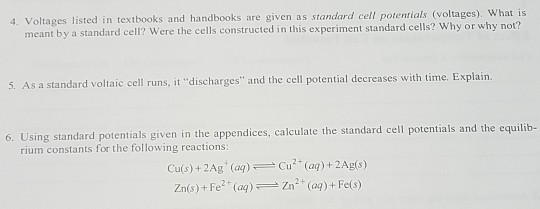 Solved 4. Voltages listed in textbooks and handbooks are | Chegg.com