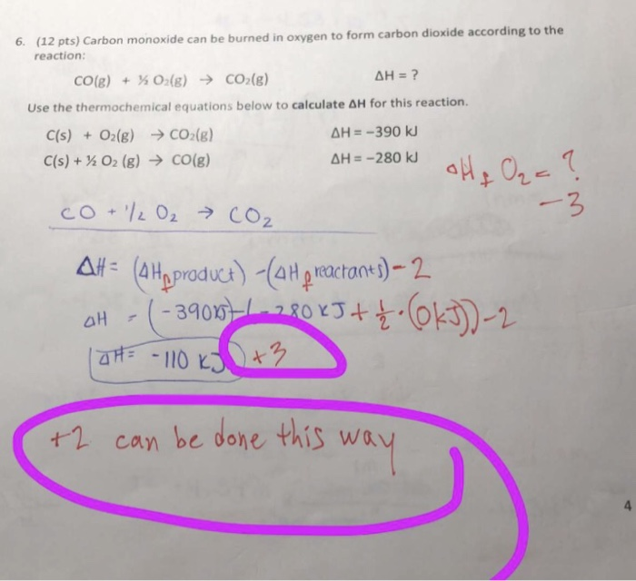 Solved (12 pts) Carbon monoxide can be burned in oxygen to | Chegg.com