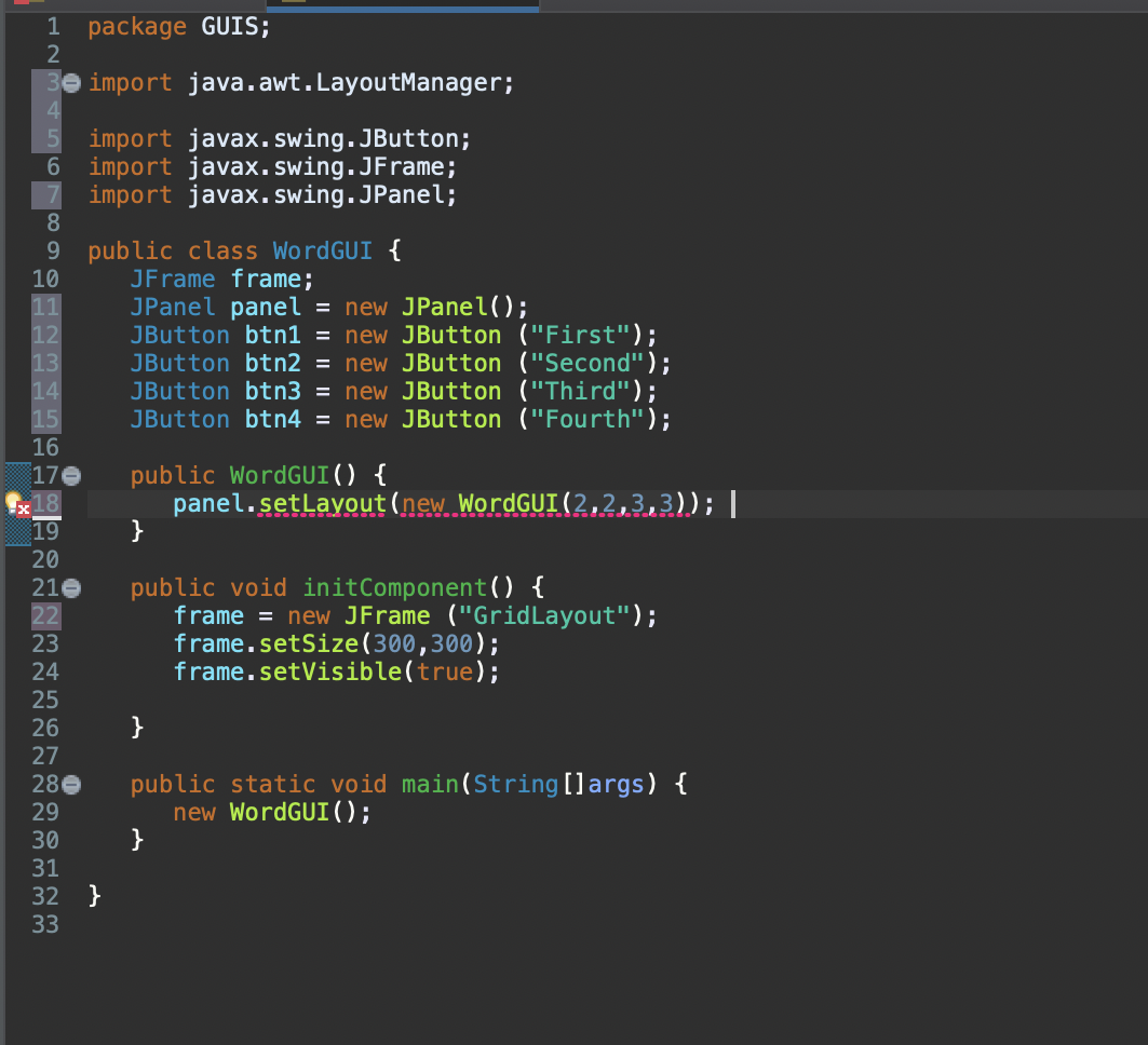 Solved Why am I have a error on line 18? I'm trying to | Chegg.com