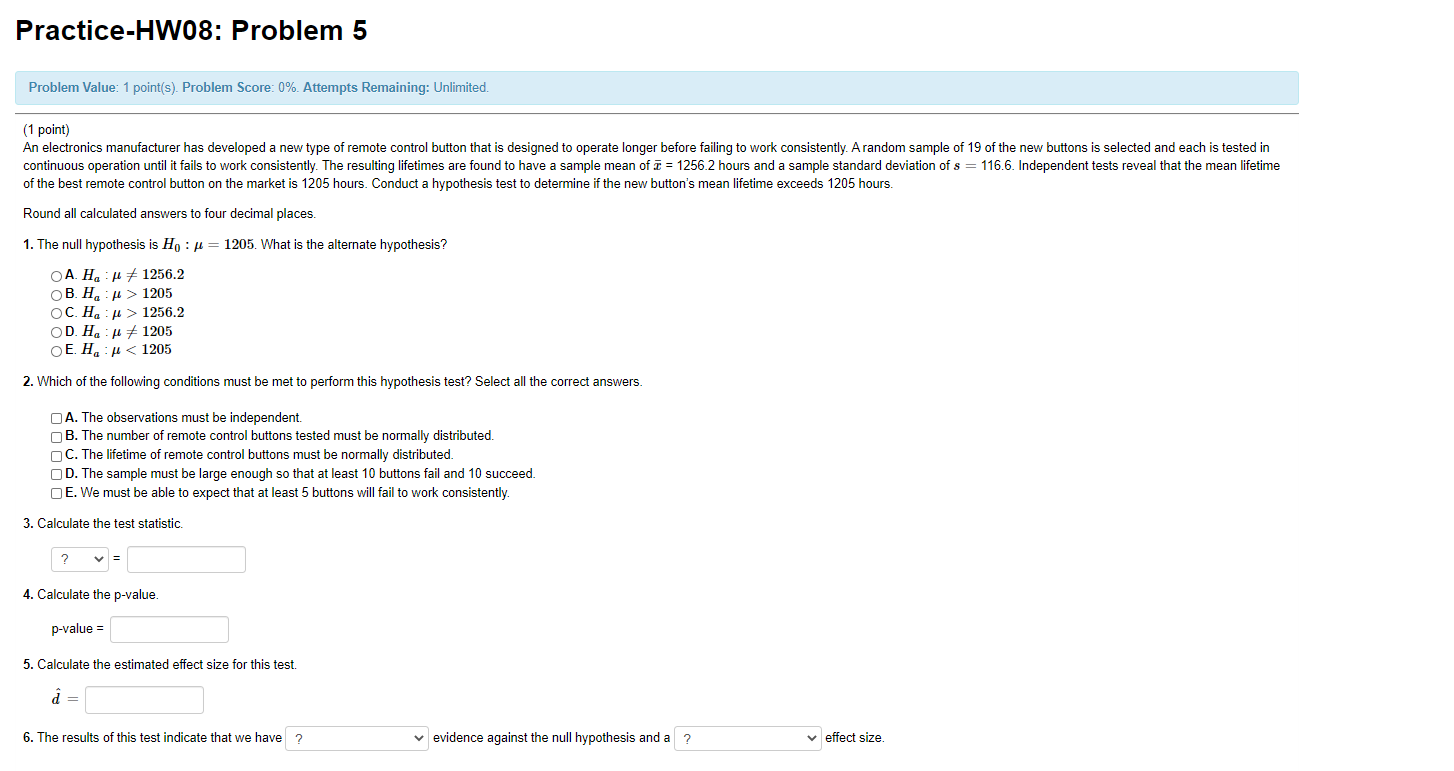 Solved Practice Hw08 Problem 5 Problem Value 1 Points 