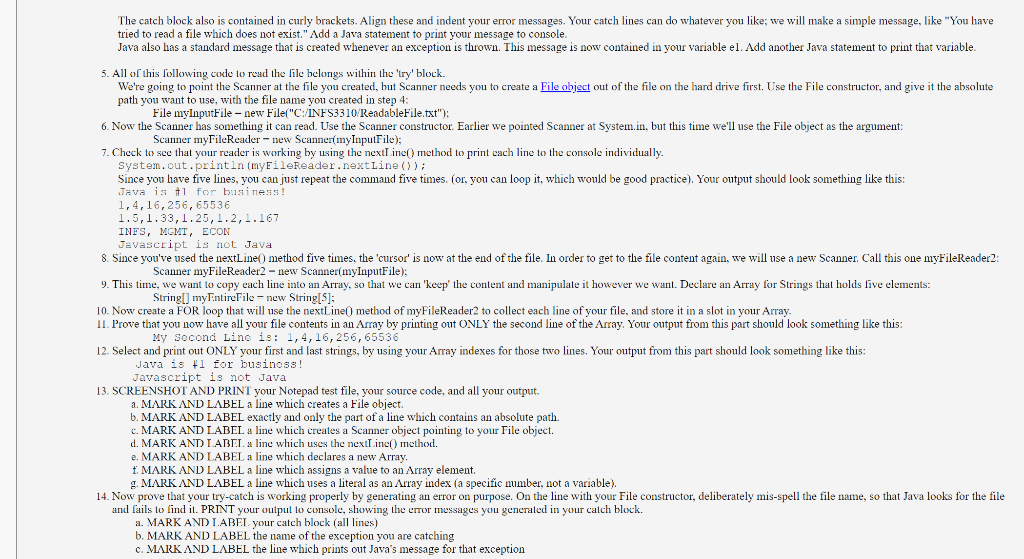 Solved 1. Create a new project in Netbeans called ReadFiles. | Chegg.com