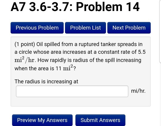Solved A7 3.6-3.7: Problem 14 Problem List Previous Problem | Chegg.com
