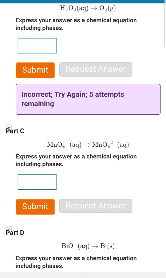 Solved H2O2 (aq) O2(g) Express your answer as a chemical | Chegg.com