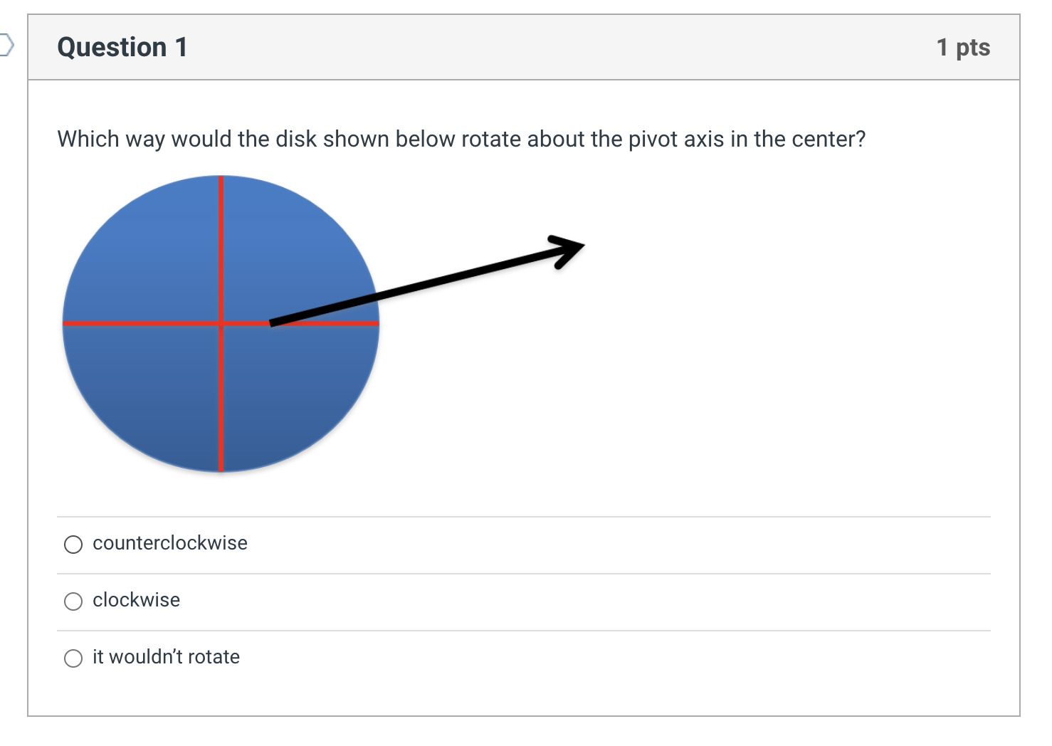 Solved Question 1Which way would the disk shown below rotate | Chegg.com