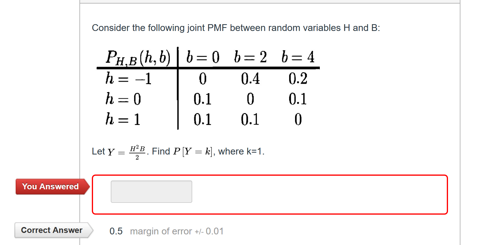 Solved Consider the following joint PMF between random | Chegg.com