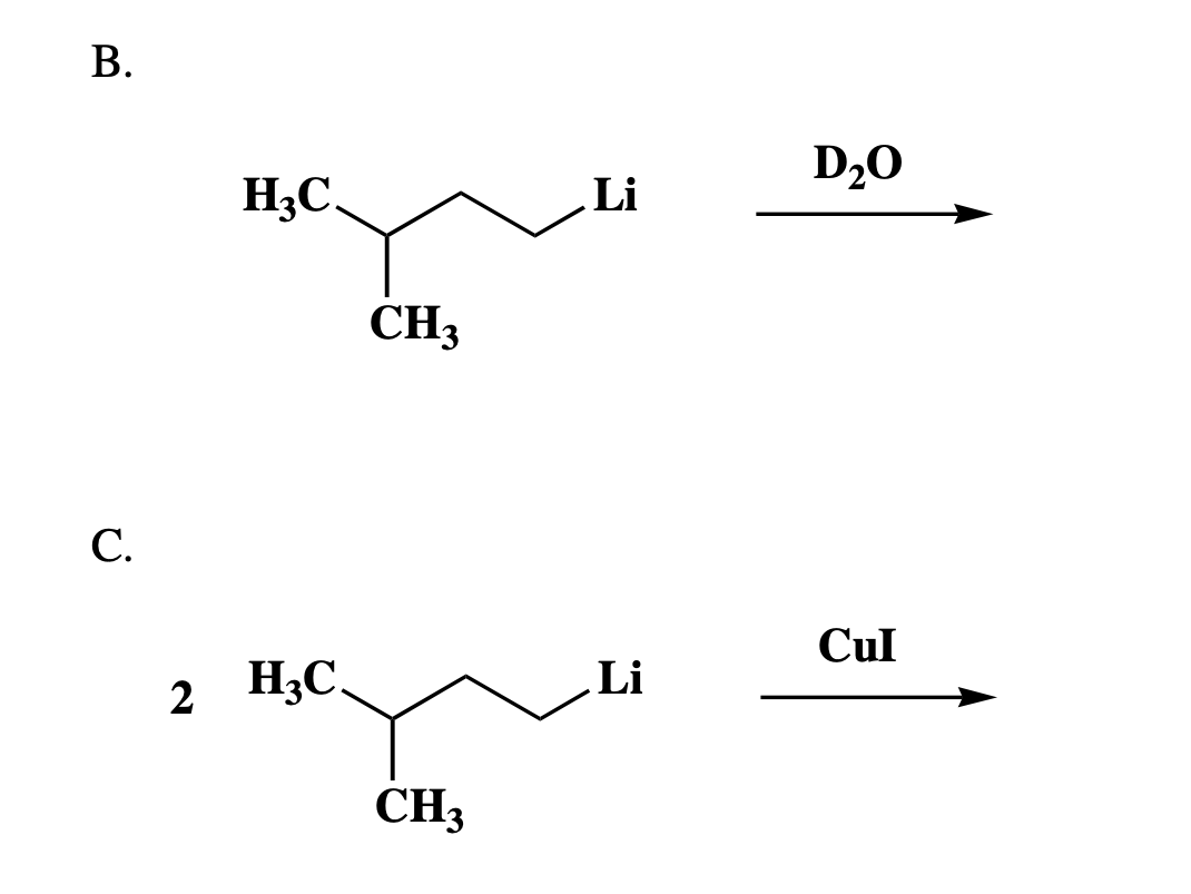 Solved В. D,0 Н.С. Li CH, С. Cul Li 2 Н.С. CH3 | Chegg.com