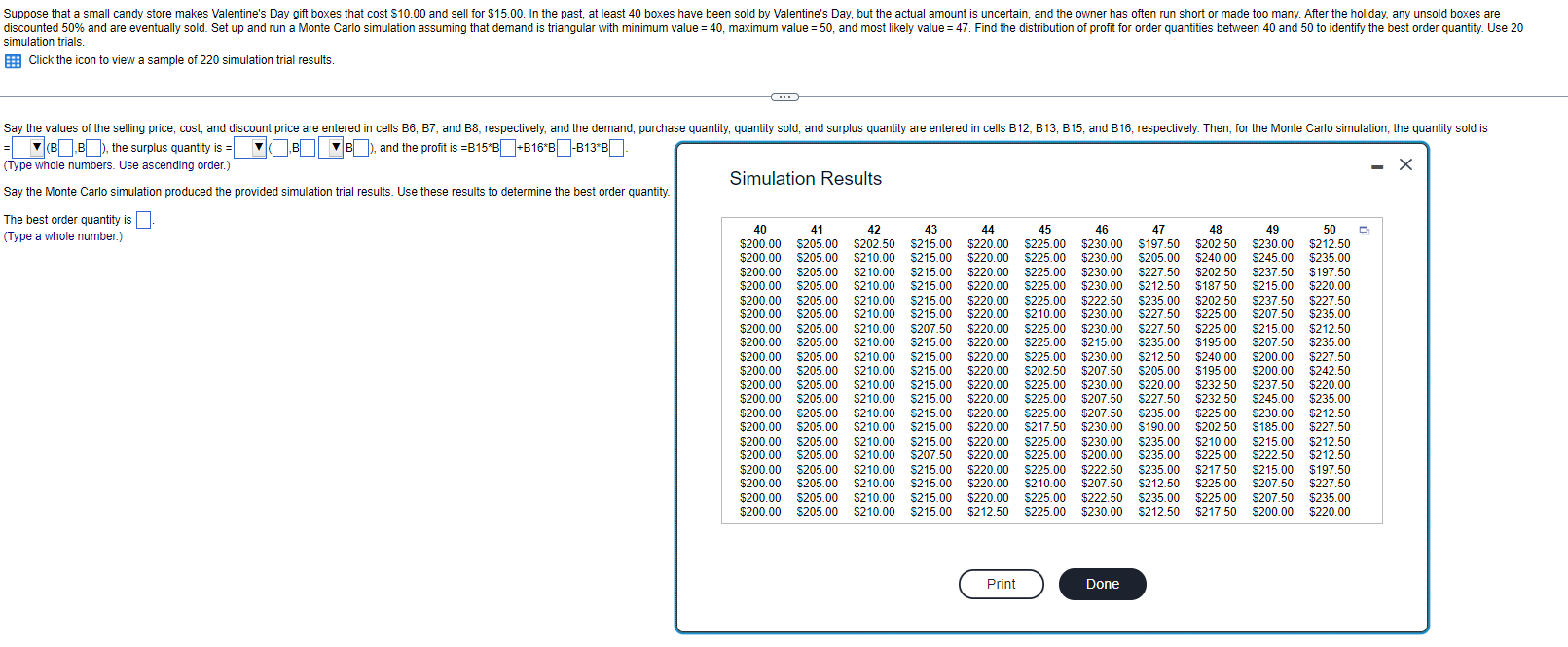 Solved simulation trials.囲 ﻿Click the icon to view a sample | Chegg.com