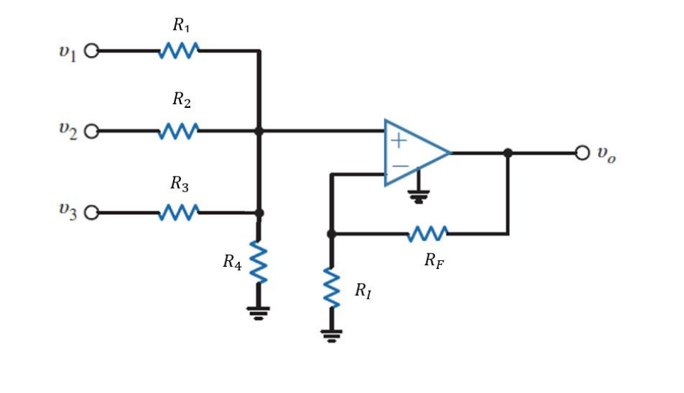 Solved Express the output v0 in terms of v1, v2, v3. | Chegg.com
