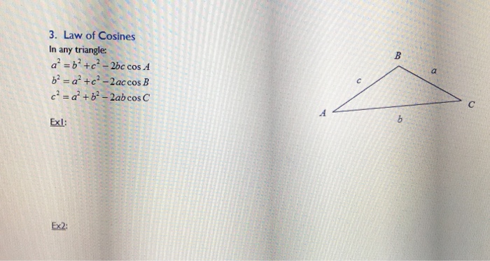 Solved I. Reminder of Oblique Triangles and Your Activity | Chegg.com