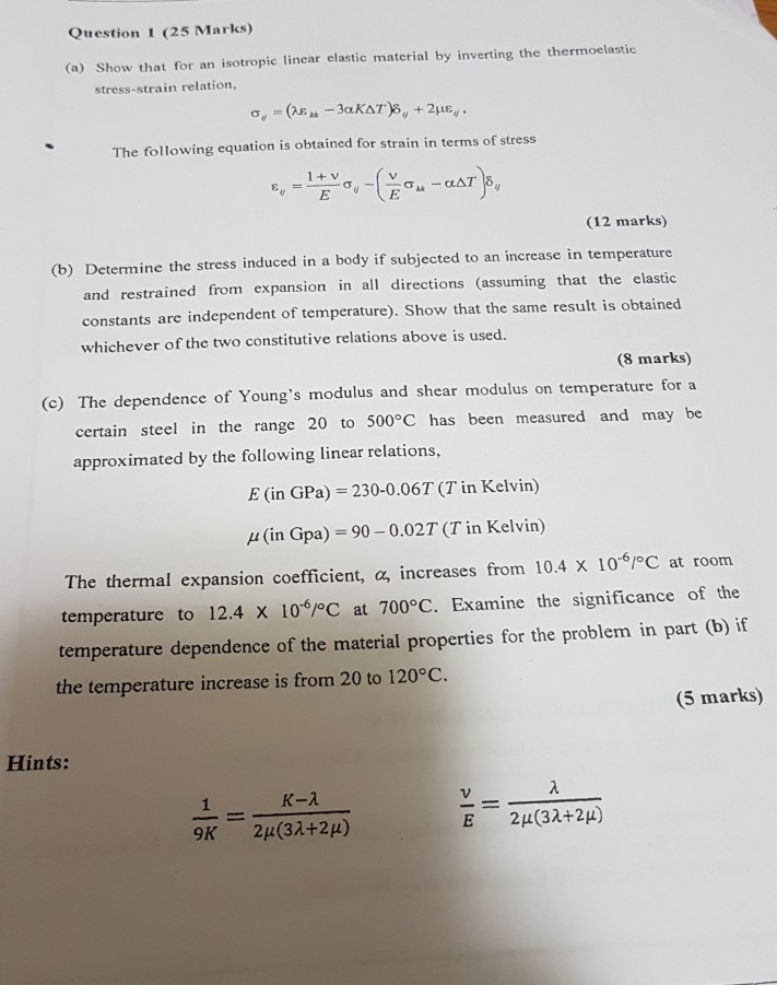 Solved Question 1 (25 Marks) (a) Show that for an isotropic | Chegg.com