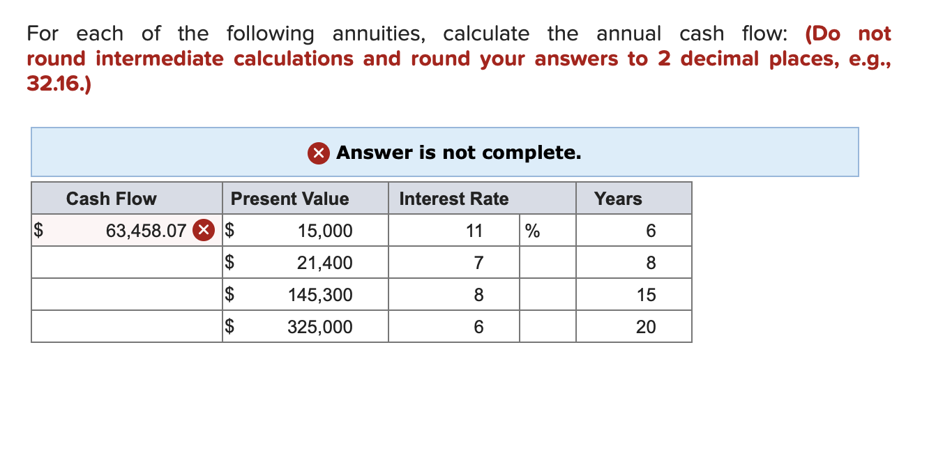 Solved For each of the following annuities, calculate the | Chegg.com