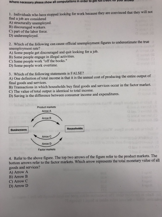 Solved Where necessary please show all computations in order | Chegg.com
