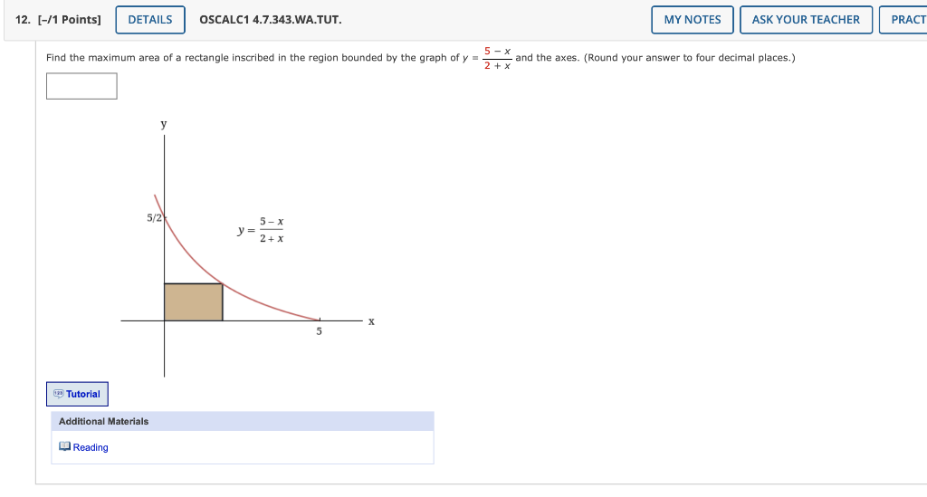 Solved Find the maximum area of a rectangle inscribed in the | Chegg.com