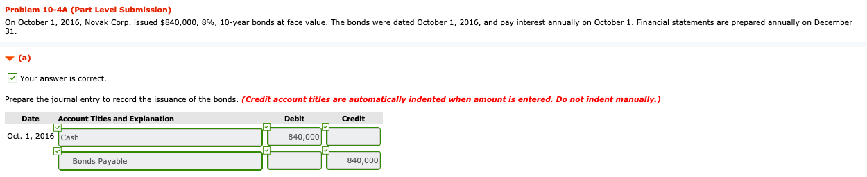 Solved Problem 10-4A (Part Level Submission) On October 1, | Chegg.com