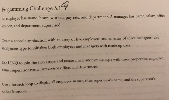 Solved Programming Challenge 51 An Employee Has Name Hours 