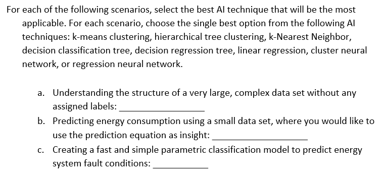 Solved For each of the following scenarios, select the best | Chegg.com