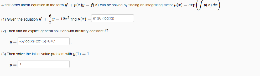 Solved A first order linear equation in the form | Chegg.com