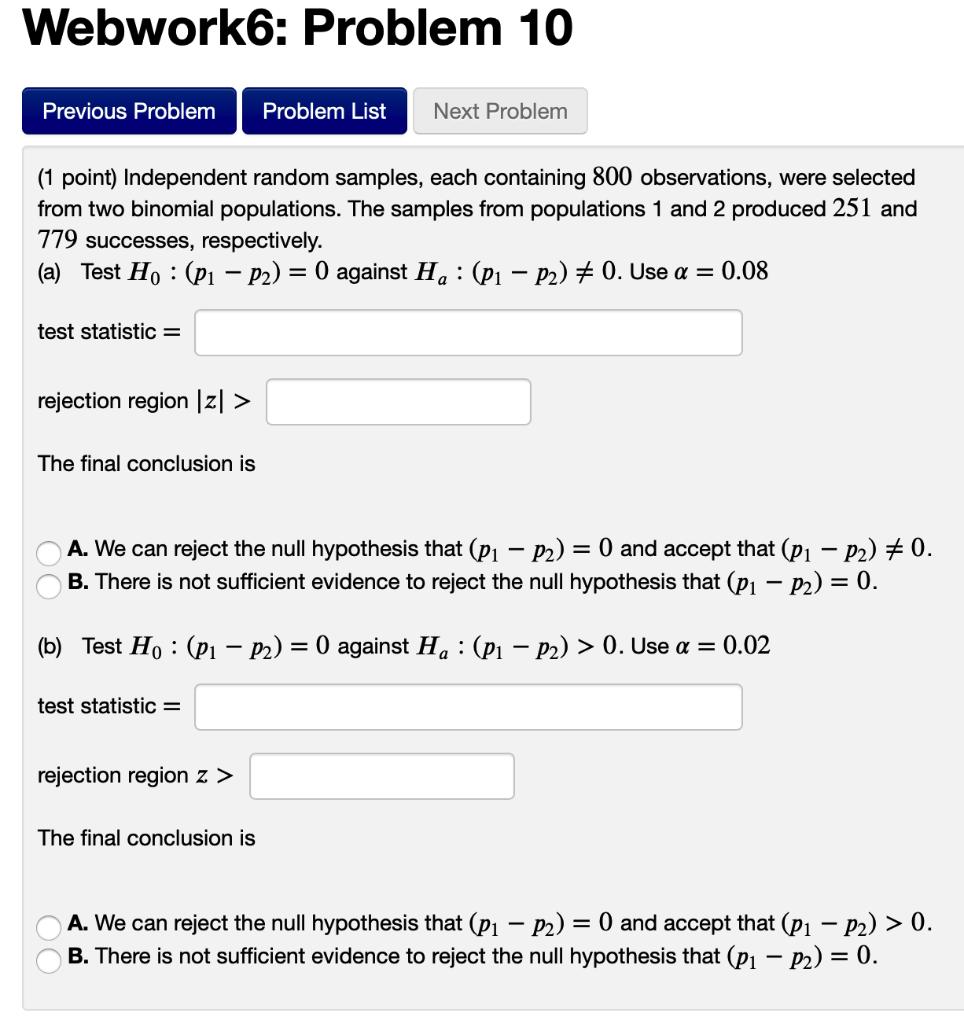 Solved Webwork6: Problem 10 Previous Problem Problem List | Chegg.com