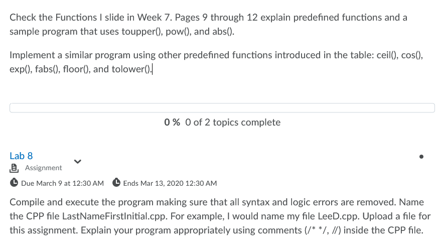 Solved Predefined Functions (continued) TABLE 6-1 Predefined | Chegg.com