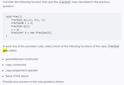 Solved Q2.3 1 Point Fraction e{c}; O parameterized | Chegg.com