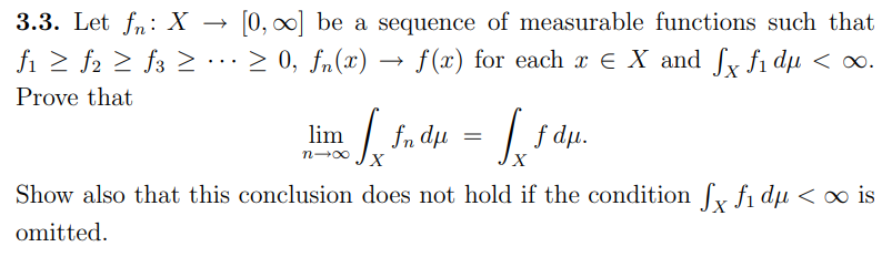 Solved 3 3 Let Fn X → [0 00] Be A Sequence Of Measurable